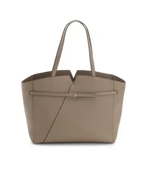 BOSS Revers Leather Tote Bag With Belt Detail - Brown