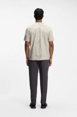 BOSS Cotton T-shirt With 3d-jacquard Pattern
