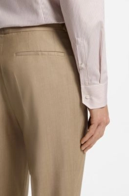 BOSS Tapered-fit Virgin Wool Serge Pants