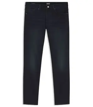 BOSS Delaware Slim-fit Jeans In Knitted Stretch Denim - Dark Blue