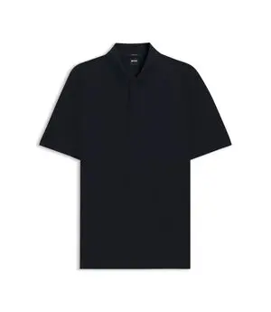 BOSS Geometric-jacquard Polo Shirt In Cotton