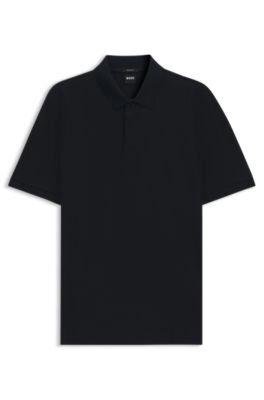 BOSS Geometric-jacquard Polo Shirt In Cotton