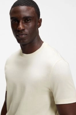 BOSS Corduroy-jacquard T-shirt In Mercerized Cotton