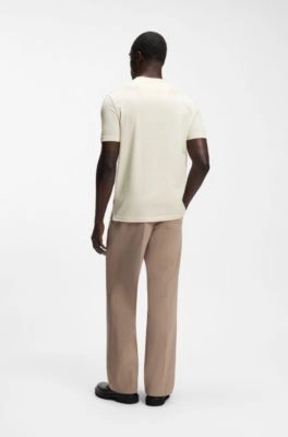 BOSS Corduroy-jacquard T-shirt In Mercerized Cotton