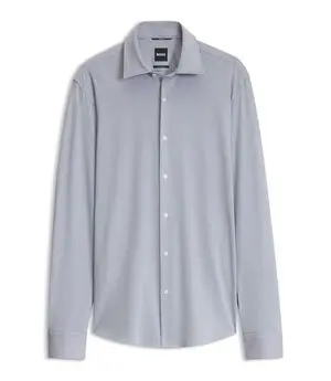 BOSS Regular-fit Dress Shirt In Stretch Jersey - Black