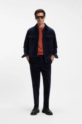 BOSS Geometric-jacquard T-shirt In Cotton