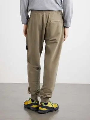 Stone Island Logo-appliquéd Brushed Cotton-fleece Sweatpants
