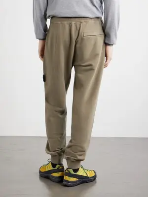Stone Island Logo-appliquéd Brushed Cotton-fleece Sweatpants