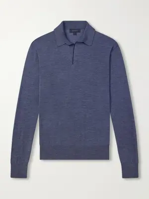 Sease Lasca Virgin Wool Polo Sweater - Blue