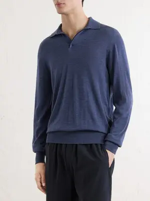 Sease Lasca Virgin Wool Polo Sweater - Blue
