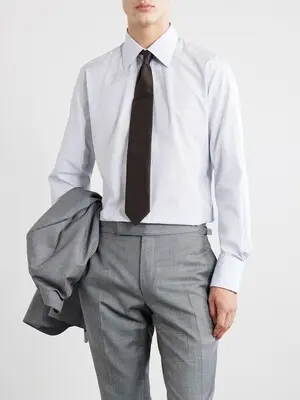 TOM FORD Classic-collar Striped Cotton-poplin Shirt