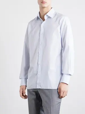 TOM FORD Classic-collar Striped Cotton-poplin Shirt