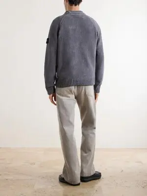 Stone Island Mouliné Cotton-chenille Sweater - Gray