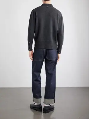 Thom Browne Knitted Merino Wool Polo Sweater