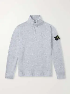 Stone Island Wool-blend Half-zip Sweater - Gray