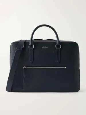 Smythson Slim Full-grain Leather Briefcase - Black