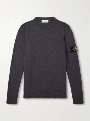 Stone Island Wool-blend Crewneck Sweater - Gray