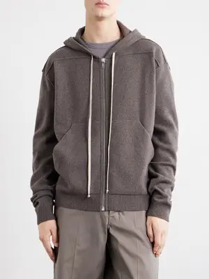 Rick Owens Zip-up Hoodie In Cashmere And Wool Blend