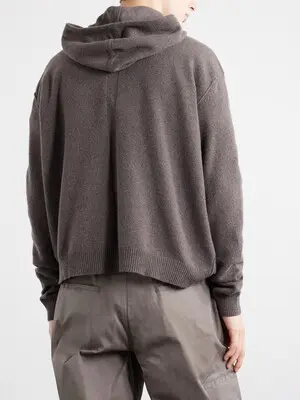 Rick Owens Zip-up Hoodie In Cashmere And Wool Blend