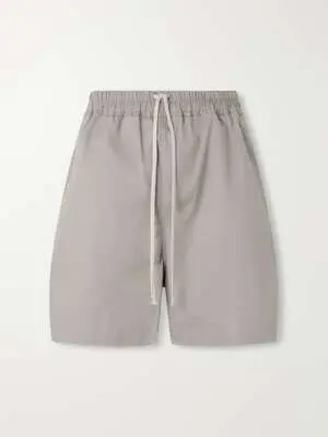 Rick Owens Boxer Straight-leg Cotton-blend Canvas Drawstring Shorts - Gray