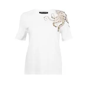 HOUSE OF LAINES LONDON Laines Couture Embellished Octopus T-shirt - White