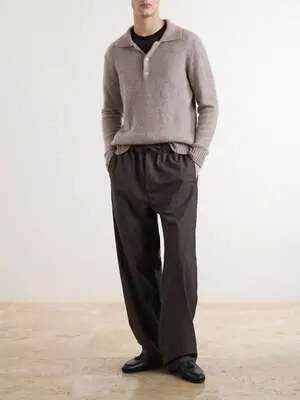 PIACENZA CASHMERE 1733 Cashmere And Silk-blend Polo Sweater - Beige