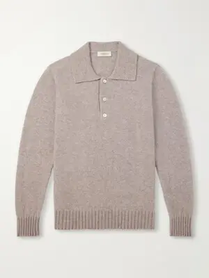 PIACENZA CASHMERE 1733 Cashmere And Silk-blend Polo Sweater - Neutrals