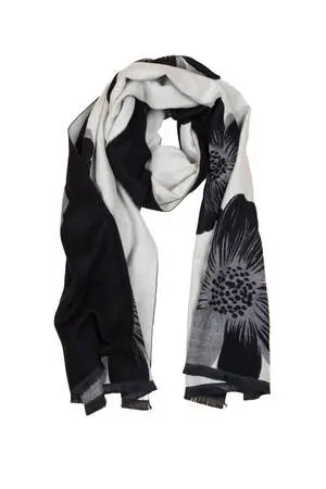 Saachi Fresh Floral Reversible Scarf - Black
