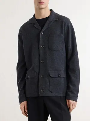 PIACENZA CASHMERE 1733 Cashmere Chore Jacket Cardigan - Gray