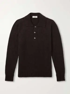 PIACENZA CASHMERE 1733 Cashmere And Silk-blend Polo Sweater - Brown
