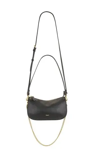 COACH Natural Grain Leather Shoulder Bag - Black