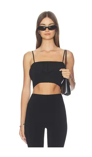 Closed Gathered Cotton Cropped Top