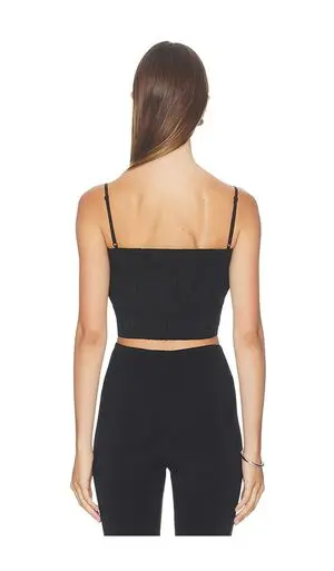 Closed Gathered Cotton Cropped Top