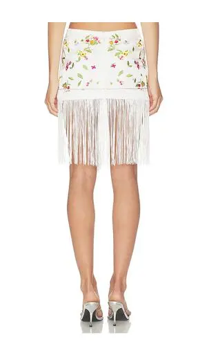 NIIHAI Lara Skirt With Floral Applique And Fringe Hem