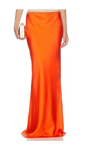 Cult Gaia Chantel Silk Maxi Skirt - Tangelo