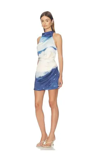 CURAAE BY ELLIATT Eska Halter Mini Dress In Blue