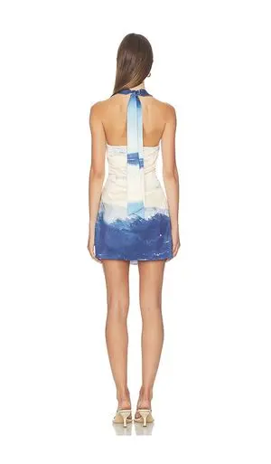 CURAAE BY ELLIATT Eska Halter Mini Dress In Blue