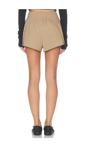 SKIMS Woven Cotton Short In Brown