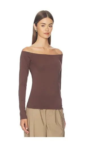 SKIMS Smooth Layers Off The Shoulder Long Sleeve Top