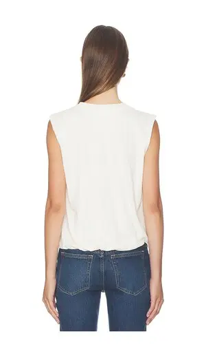 BOBI Sleveless Bubble Hem Tee In Ivory