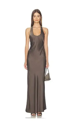 Lioness Halterneck Maxi Dress - Mocca