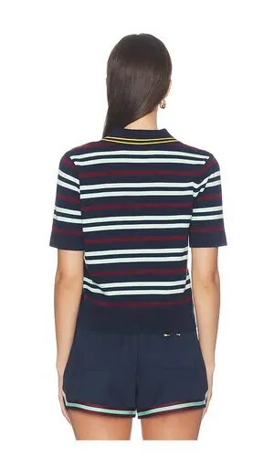 The Upside Archie Collared Knit Polo Top In Multi