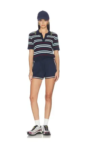 The Upside Archie Collared Knit Polo Top In Multi