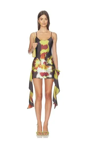 1XBLUE Orchid Print Mini Dress