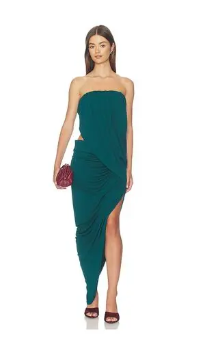 Nbd Asha Maxi Dress In Teal - Deep Teal