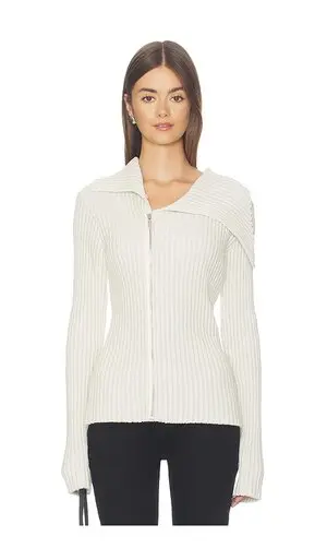 1XBLUE Rib Zip Knit Sweater