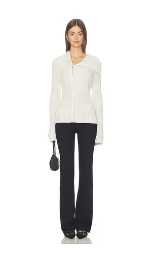 1XBLUE Rib Zip Knit Sweater