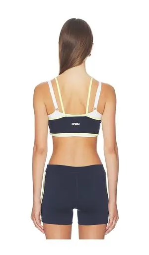 FORM Contrast Layered Sports Bra In Navy