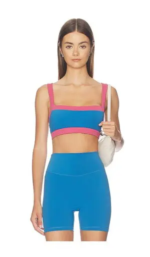 FORM Straight Neck Sports Bra In Blue - Waves & Punch