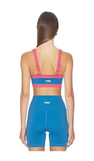 FORM Straight Neck Sports Bra In Blue